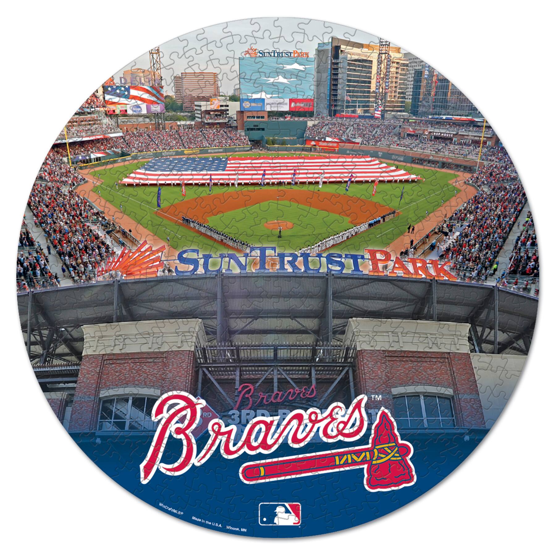 WinCraft Atlanta Braves Round 500 Piece Puzzle Multicolor 3863646 ...