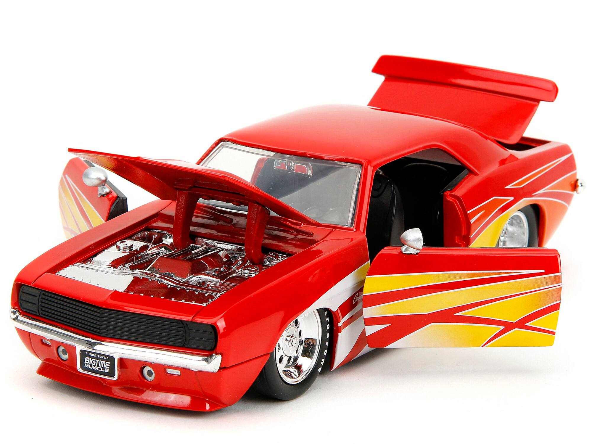 1969 Chevrolet Camaro with Graphics "BigTime Muscle" Series 1/24 Diecast Model Car by Jada Red ...
