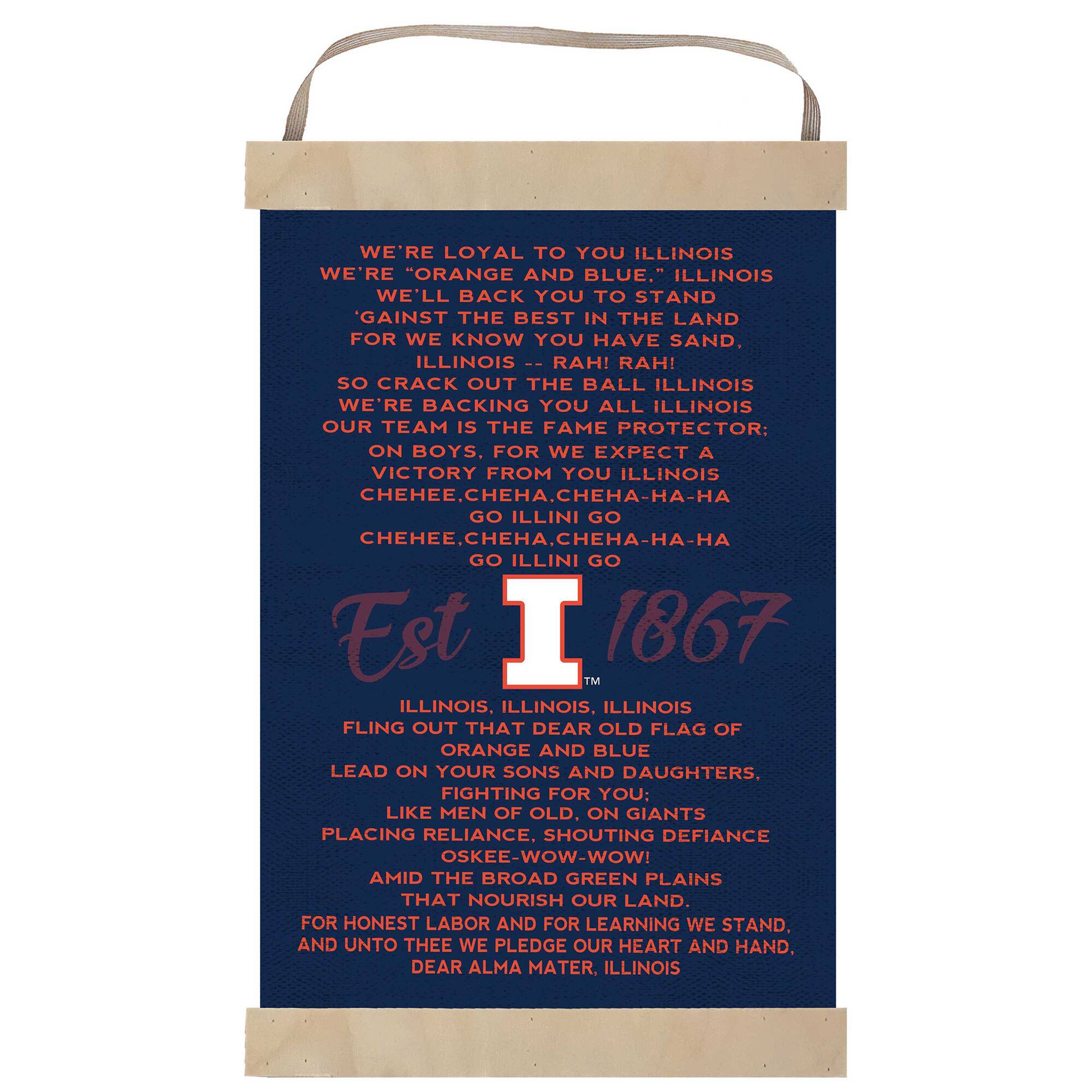 Jardine Illinois Fighting Illini Fight Song Banner Sign Navy 4941674 ...