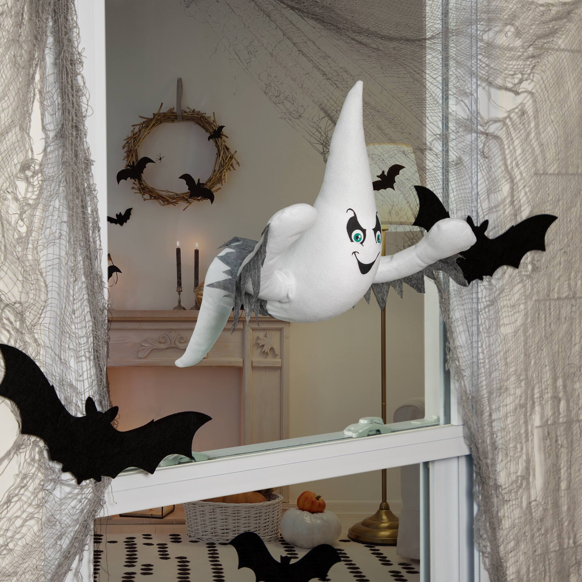 Northlight Ghoulish Ghost 3 D Halloween Window Decoration 12" White ...