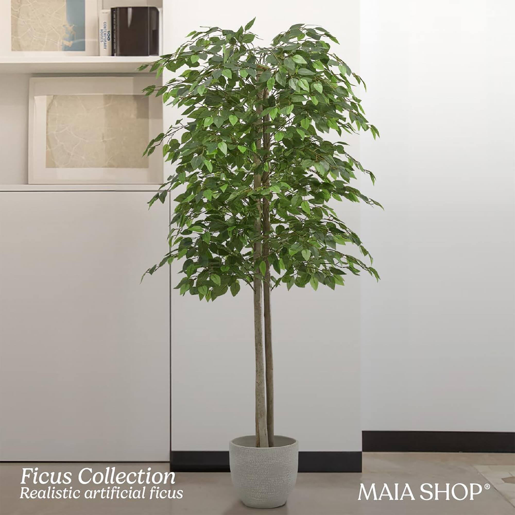 Maia Shop Artificial Ficus Tree 6 Feet Tall Tropical Home Decoration ...