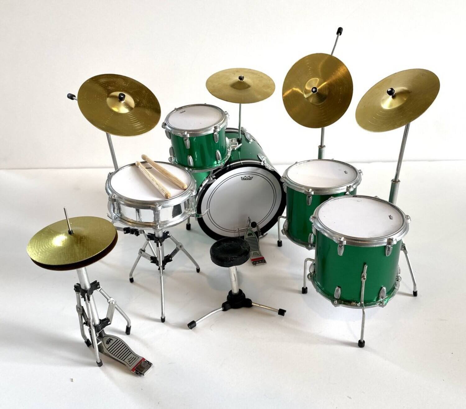 John Bonham Axe Heaven Green Sparkle Ludwig Mini Drum Kit Replica ...