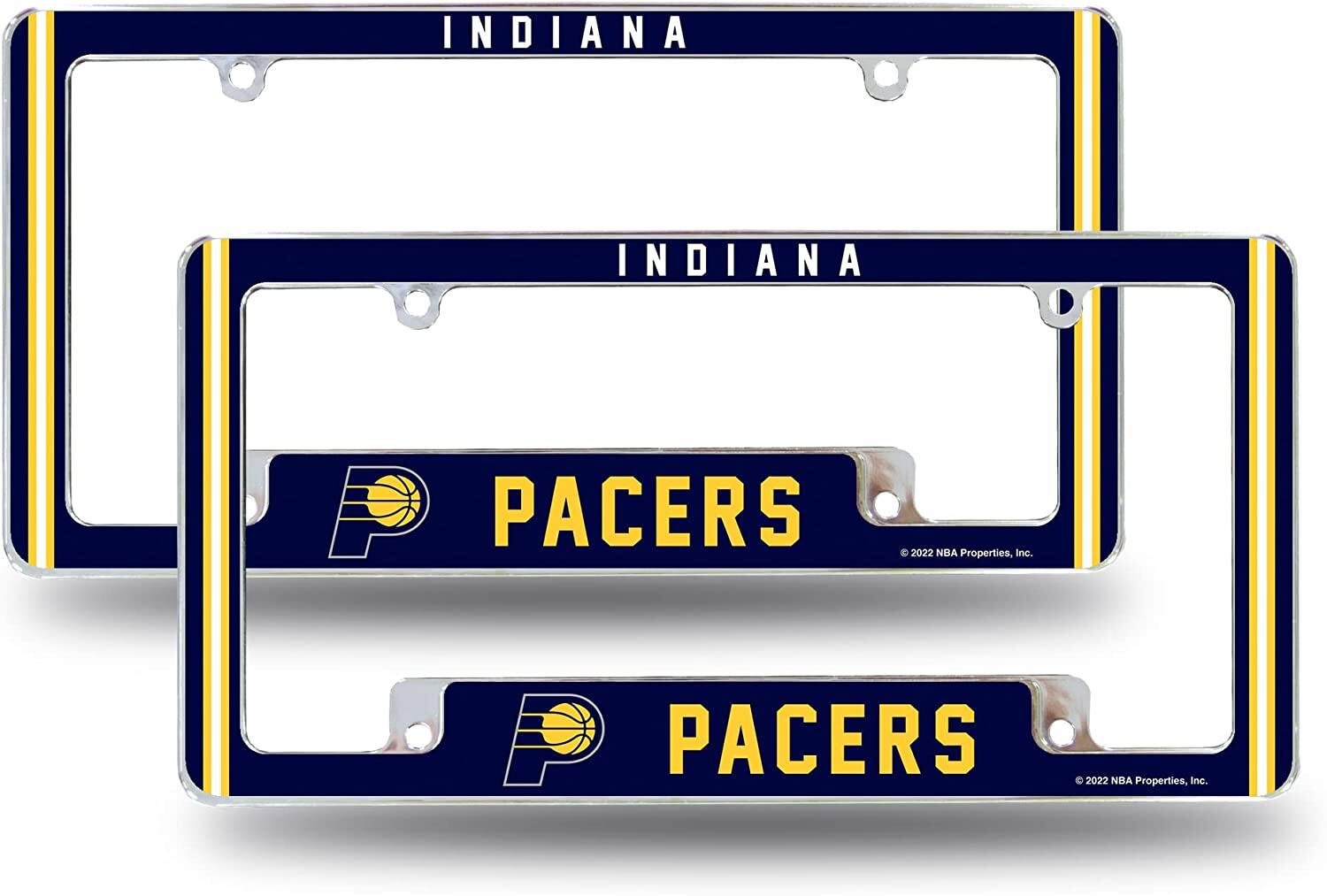 Rico Industries Indiana Basketball Pacers (Set of 2) Chrome Metal ...
