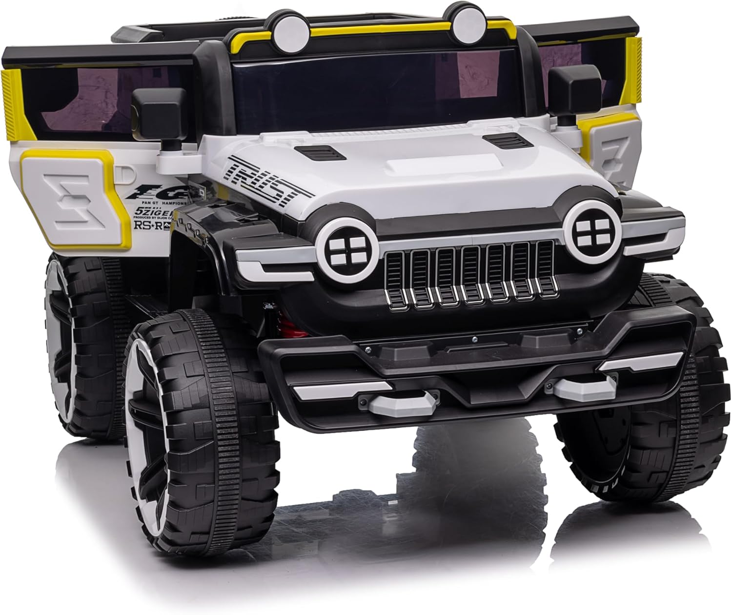 Homhougo 12V 2 Seater Kids Ride On Truck with Remote Control, 4WD Off ...