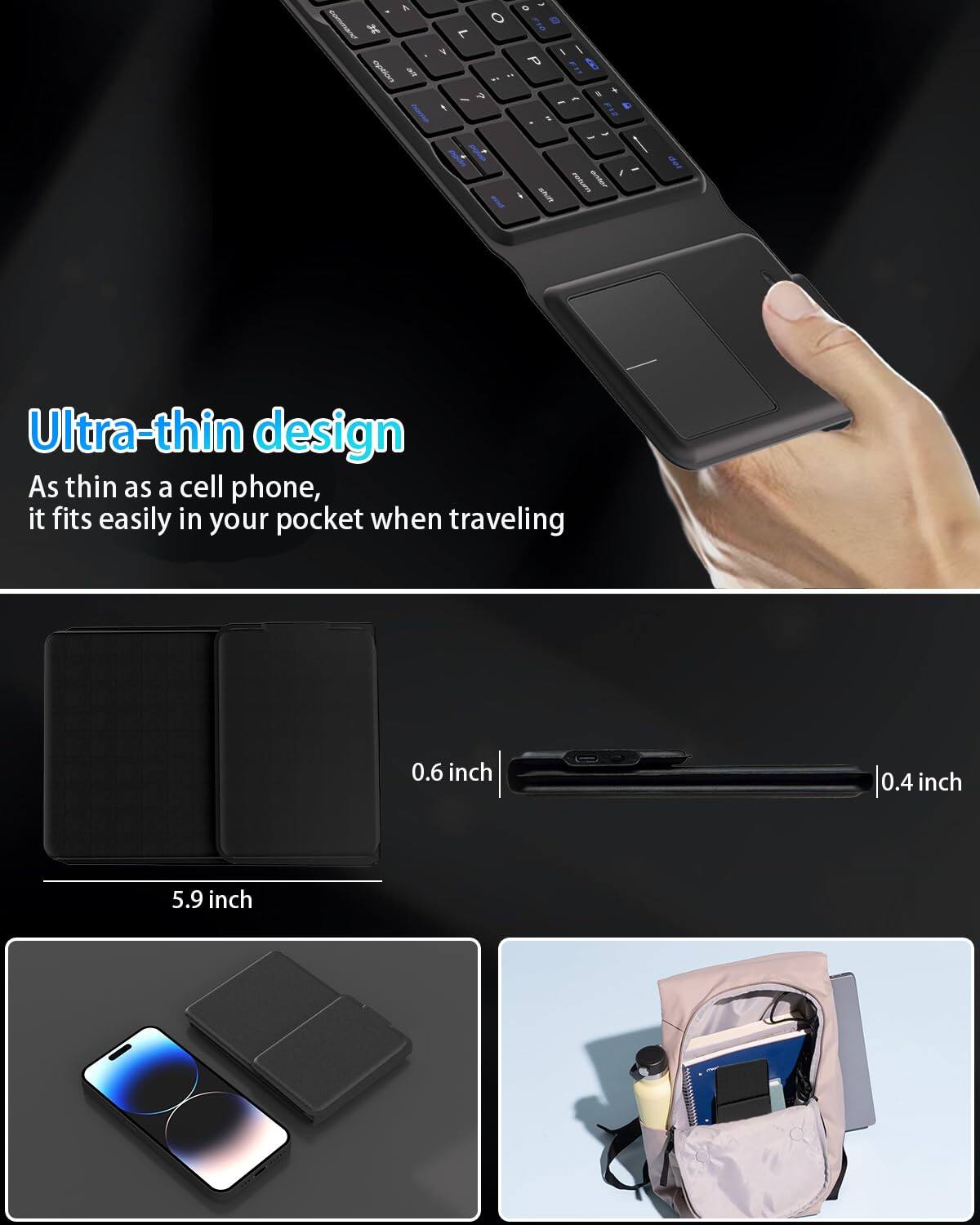 METALTON Foldable With Touchpad 2025 Ultra Slim Design Leather Portable ...