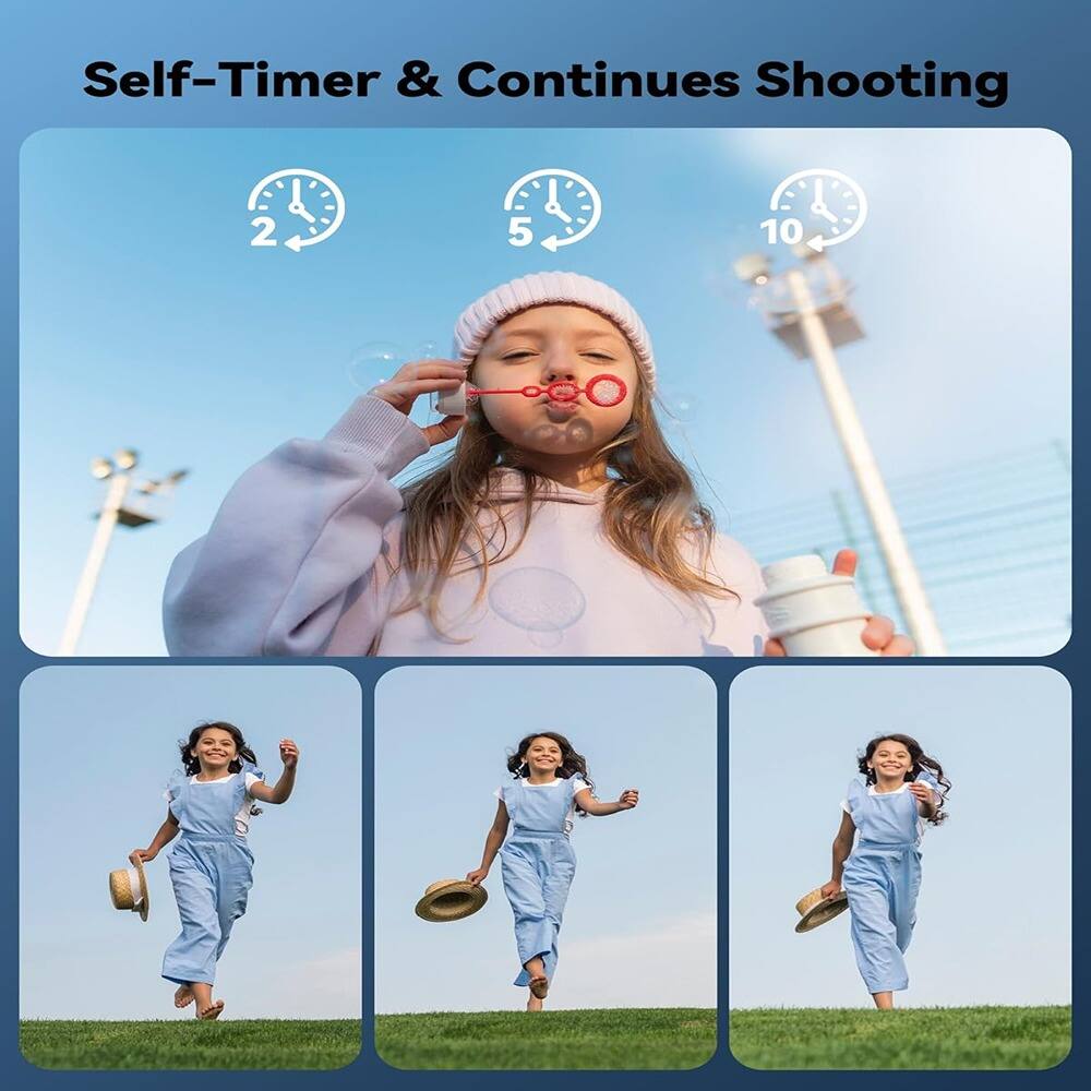 ACJPR Pink Digital Camera for Kids, 16X Zoom Compact & Fun Gift for ...