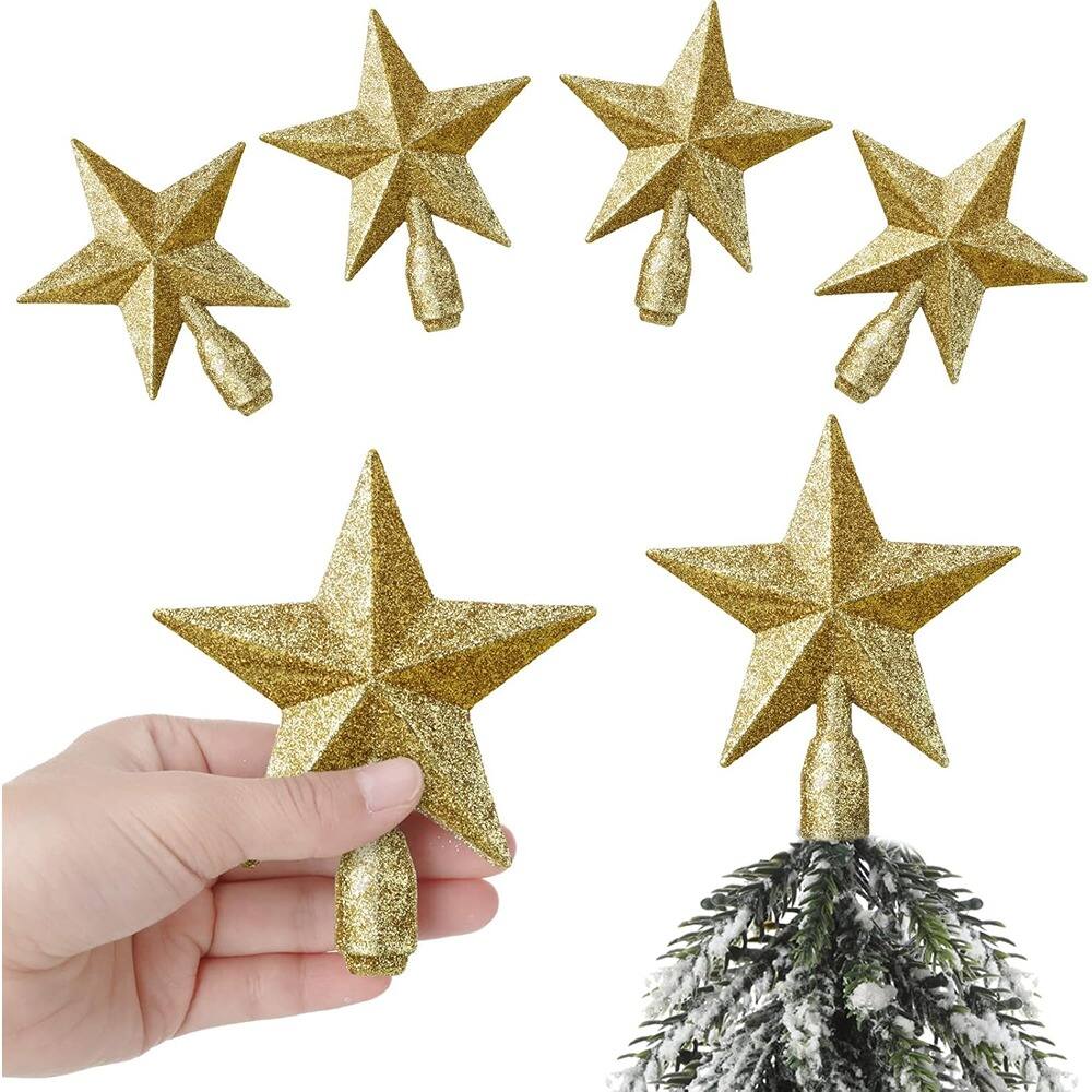PARKER SLATER 4pcs 4" Mini Star Tree Toppers – Glitter Bethlehem Stars ...