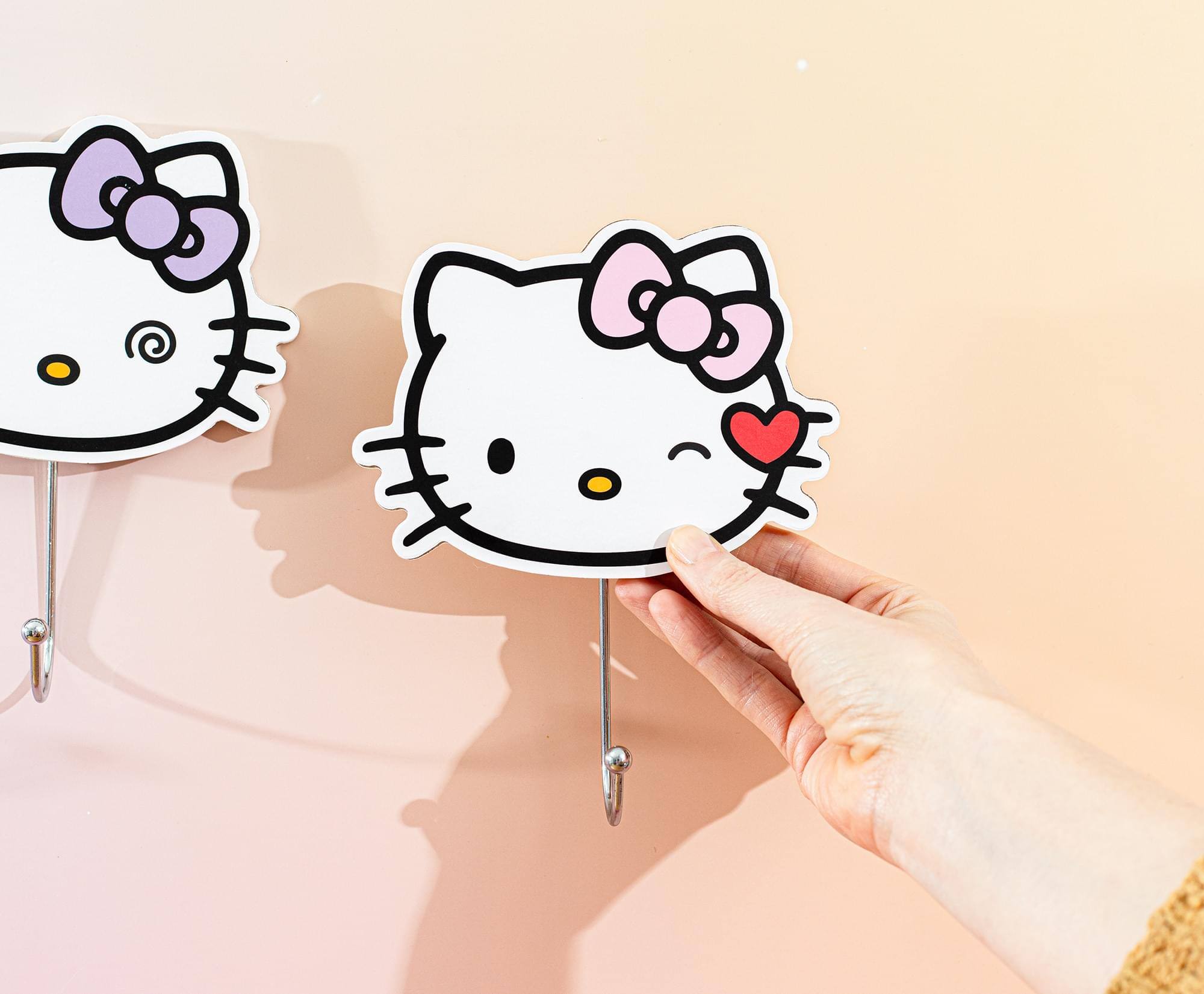 Silver Buffalo Sanrio Hello Kitty "Pretty Bows" Die Cut Wall Hooks Coat ...