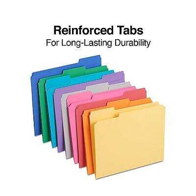 Staples Reinforced File Folders, 1/3 Cut Tab, Letter Size, 100/Box ...