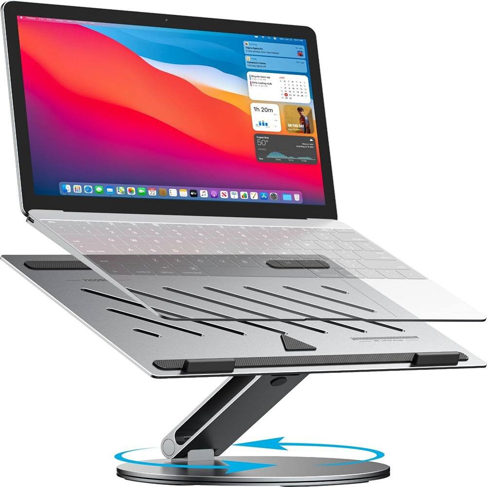 ACJPR Aluminum Laptop Stand, 360° Rotating Foldable Riser with Cooling ...