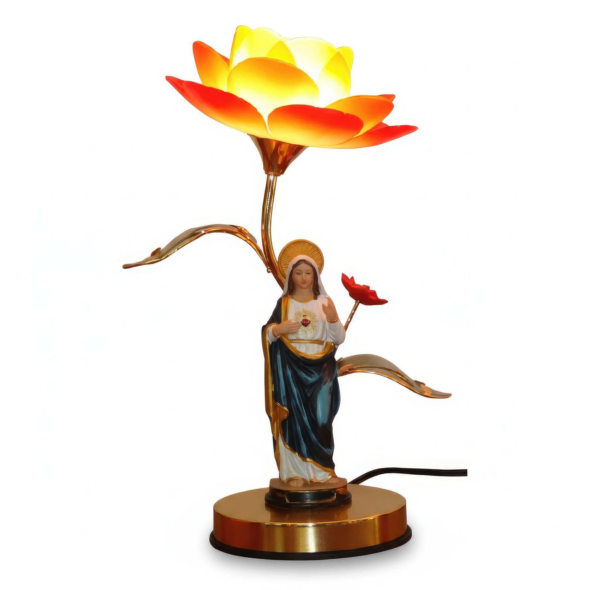 FC Design 15"H Multicolor Immaculate Heart Relegious Statue with Floral ...