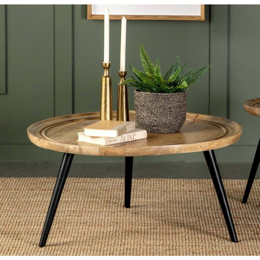 Coaster Co. of America Zoe Round Mango Wood Coffee Table Natural and ...