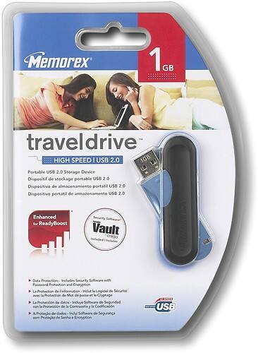 Best Buy: Memorex 1GB USB 2.0 TravelDrive Blue/Black 32509067
