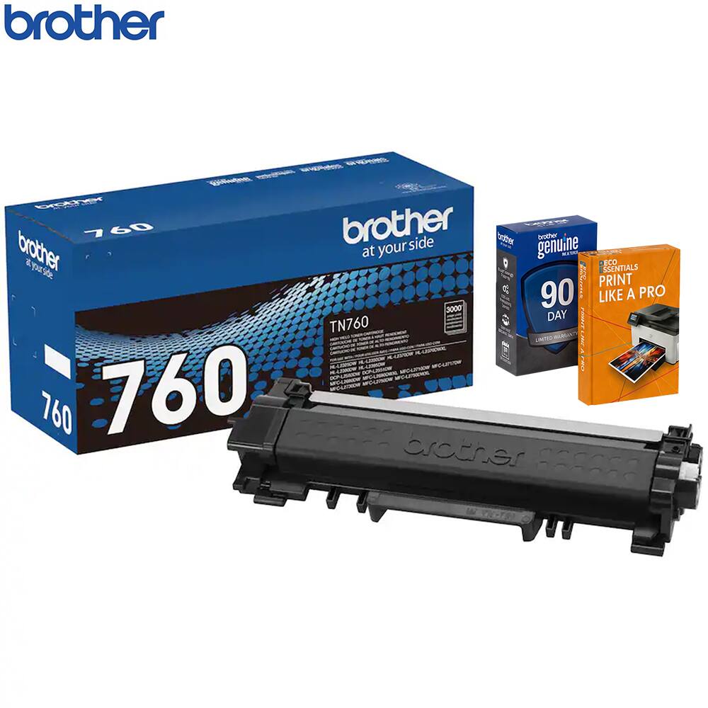 Brother TN760 Genuine High Yield Toner Cartridge Black with Deco ...