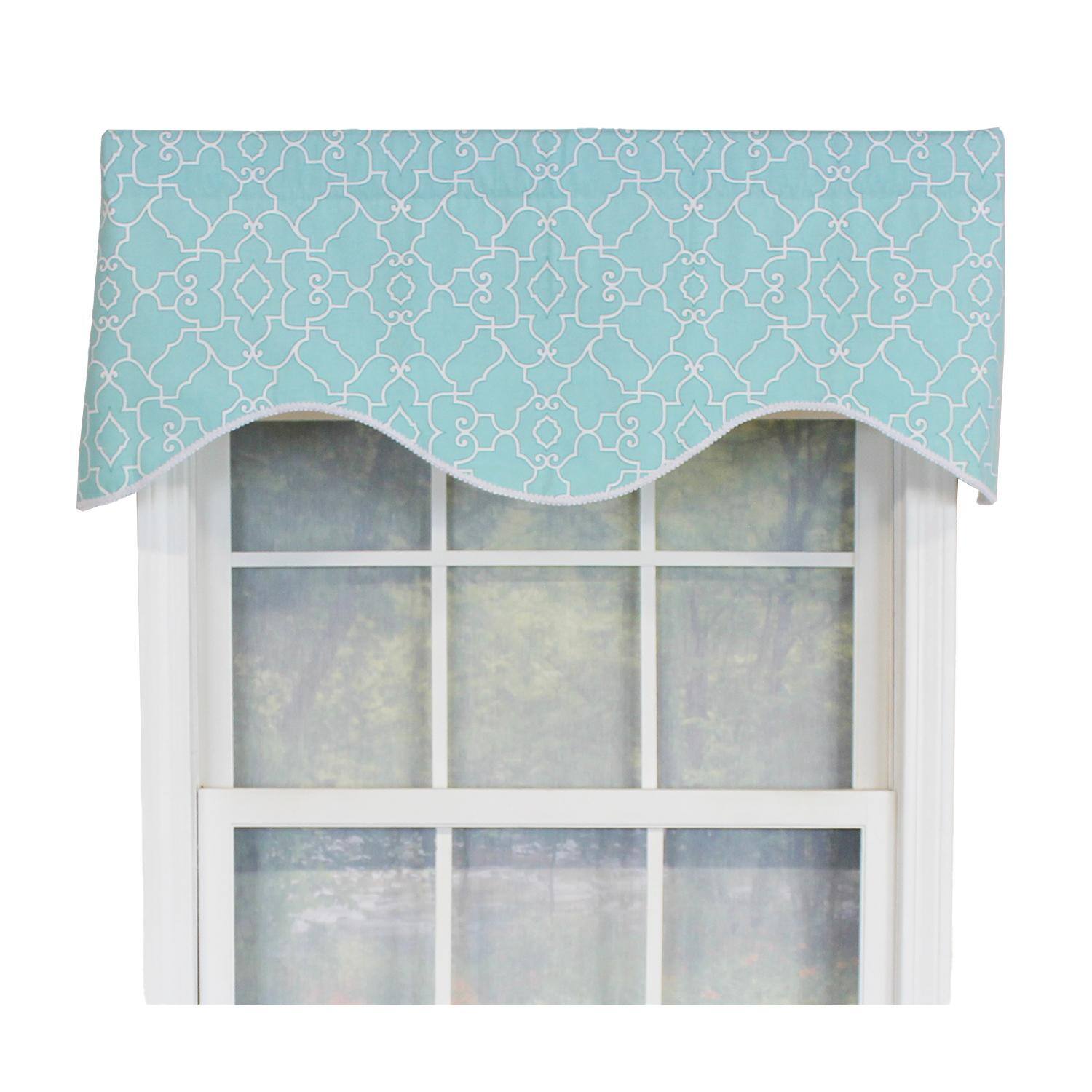 RLF Home Haven Trimmed Cornice 100% Cotton with Fully Lined 3" Rod ...
