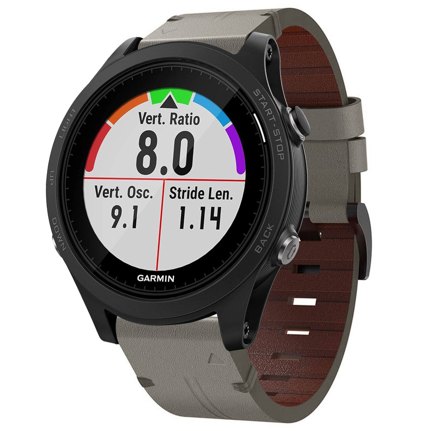 StrapsCo Italian Leather Strap QuickFit 22 Watch Band For Garmin ...