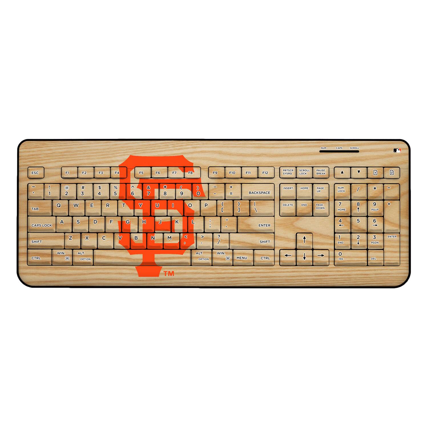 Keyscaper San Francisco Giants Wood Print Wireless USB Keyboard ...