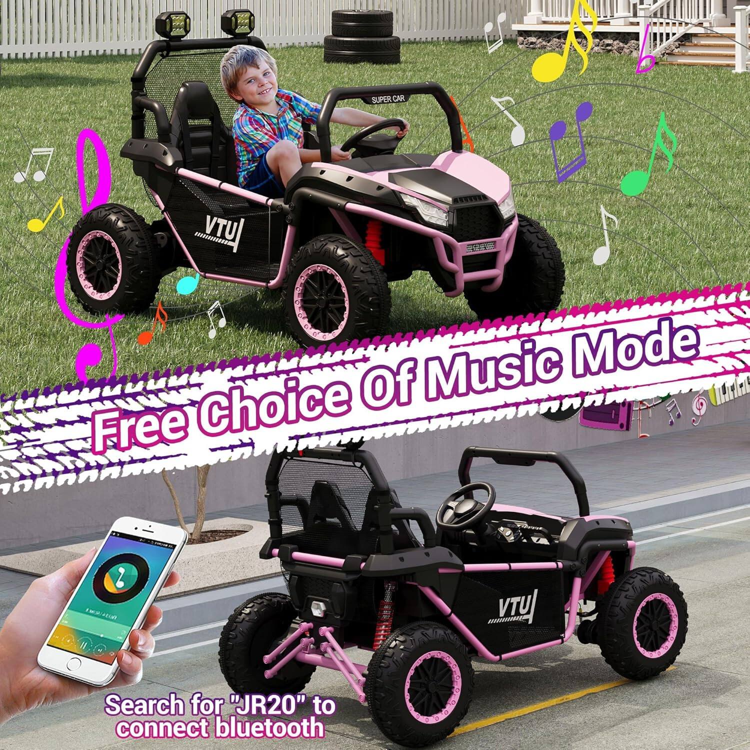 Acekool 24V 2 Seater Ride On UTV Electric Car with Remote Control ...