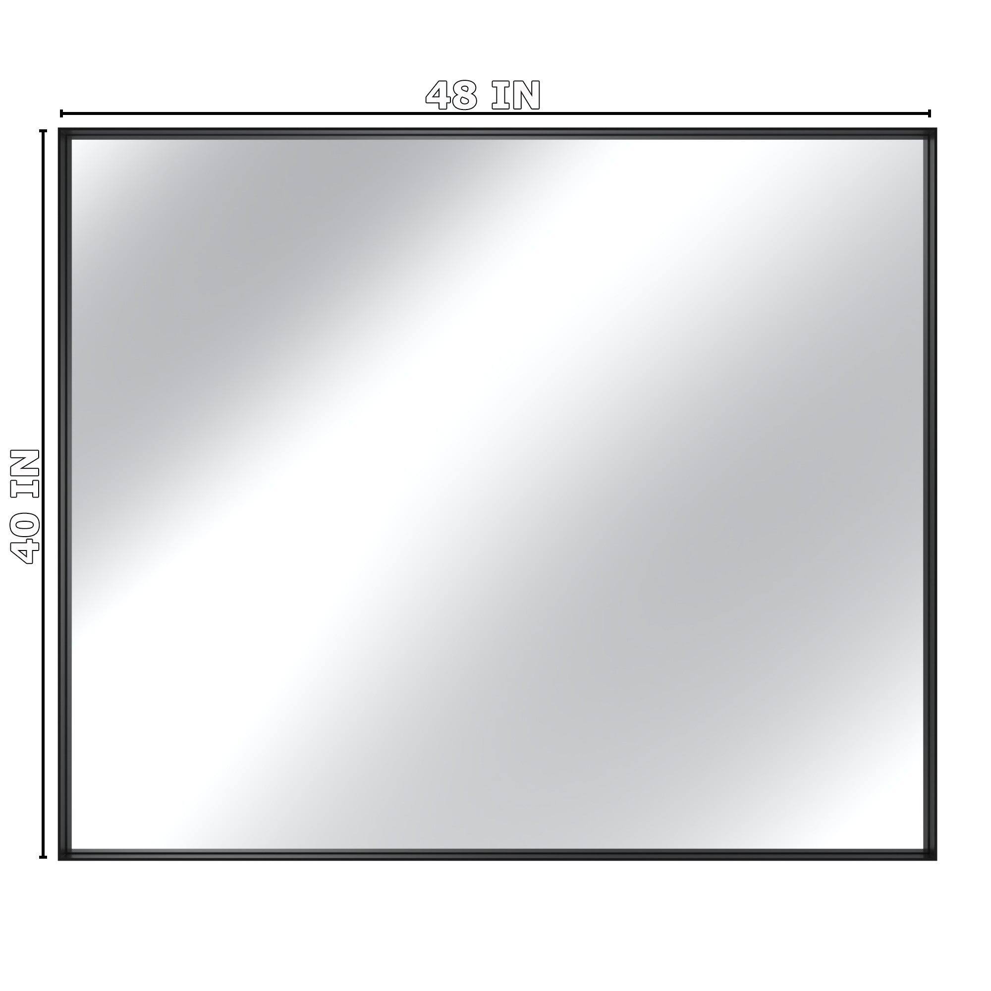Boyel Living 48 x 40 in Rectangle Square Right Angle Mirror with Matte ...