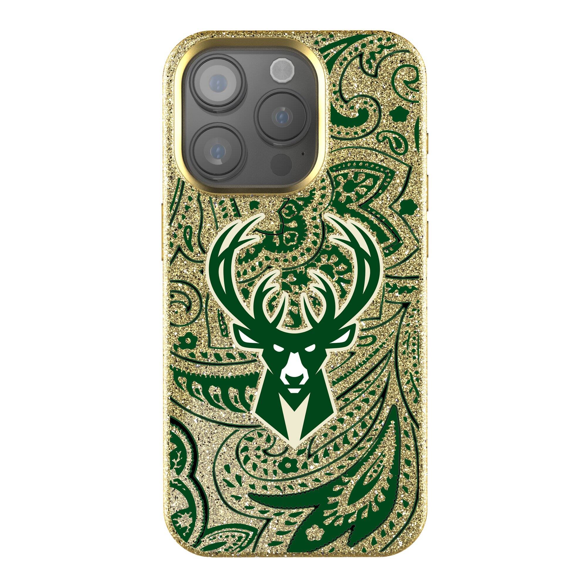 Keyscaper NBA Milwaukee Bucks Paisley Bling iPhone Case 15 Gold ...