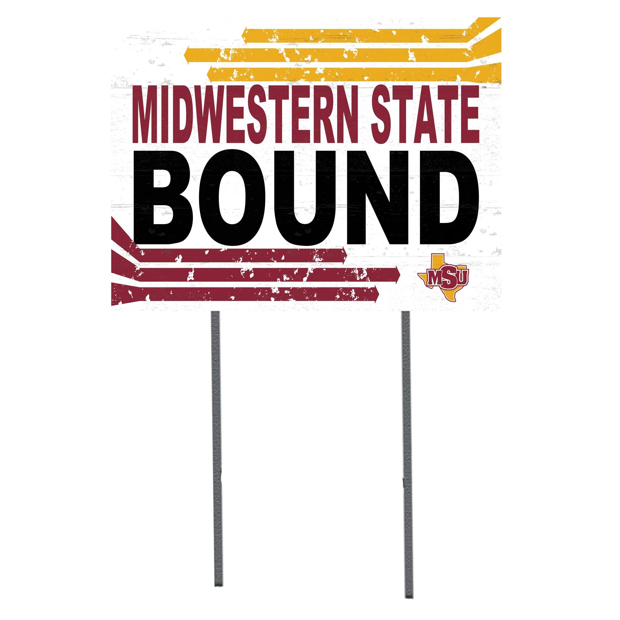 Jardine Midwestern State Mustangs 18" x 24" Team Yard Sign White ...