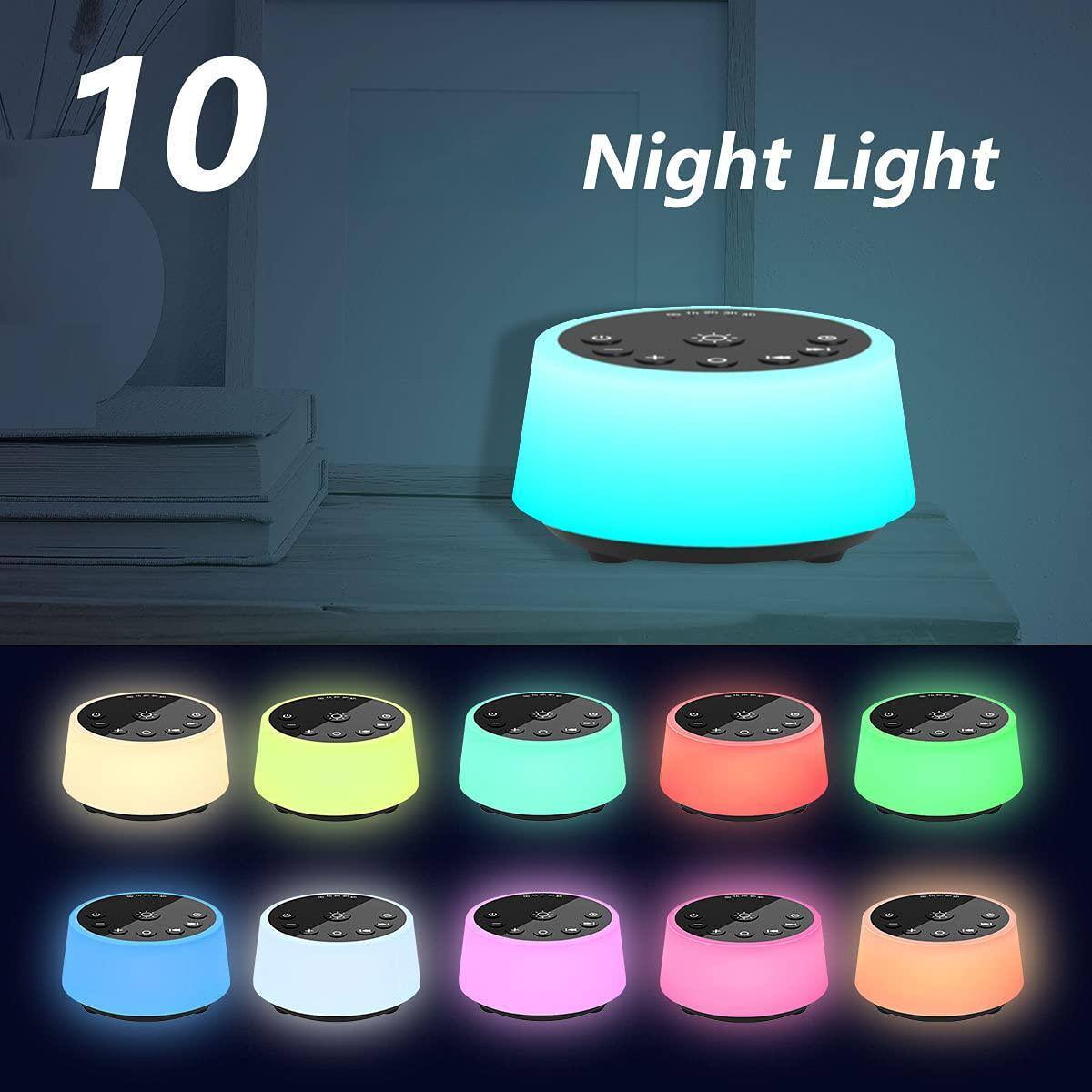 Cozy Serene Night Light Light Sound Machines With 10 Colors Night Light ...