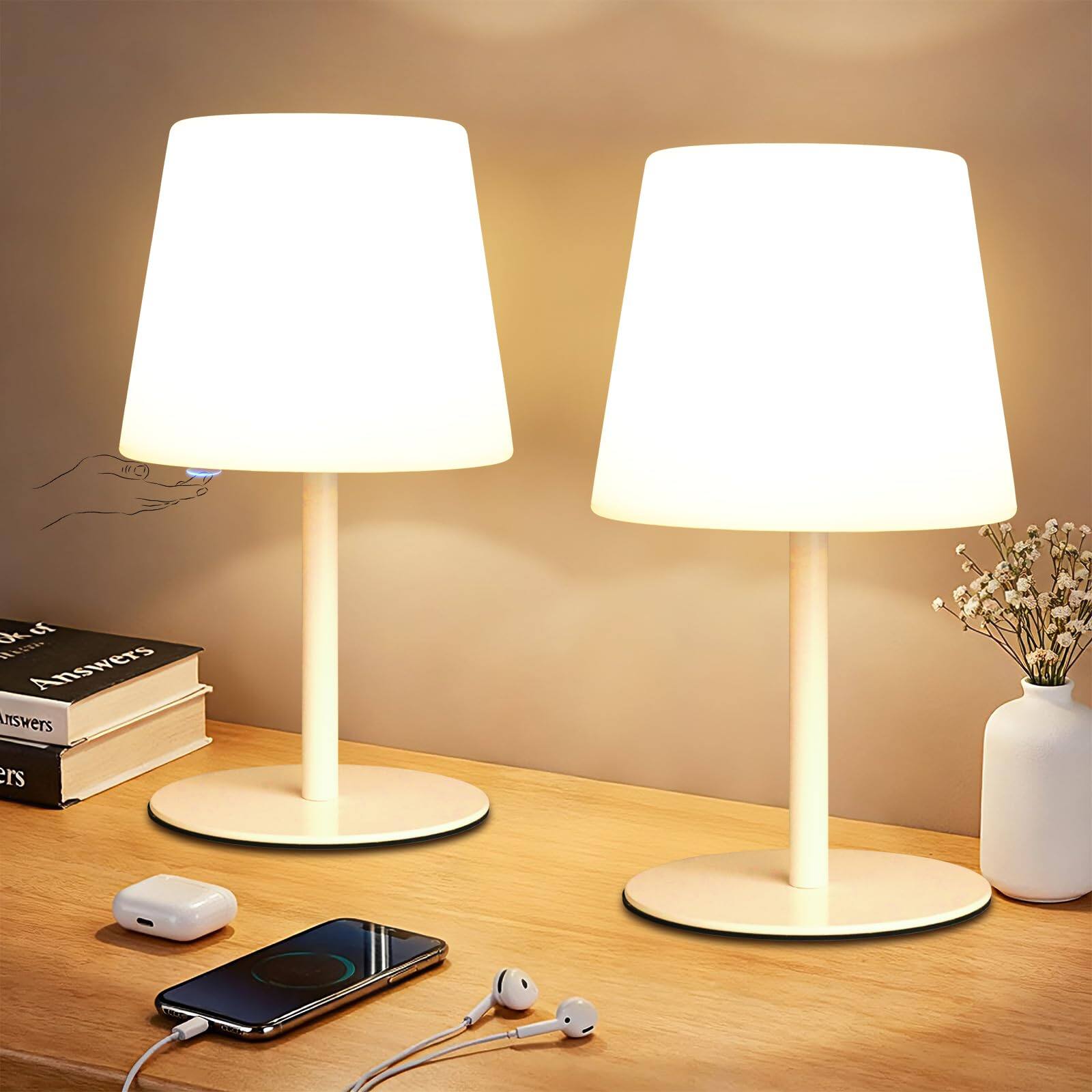 TECH SAFARI Cordless Table Lamp Rechargeable Outdoor Shower Waterproof ...