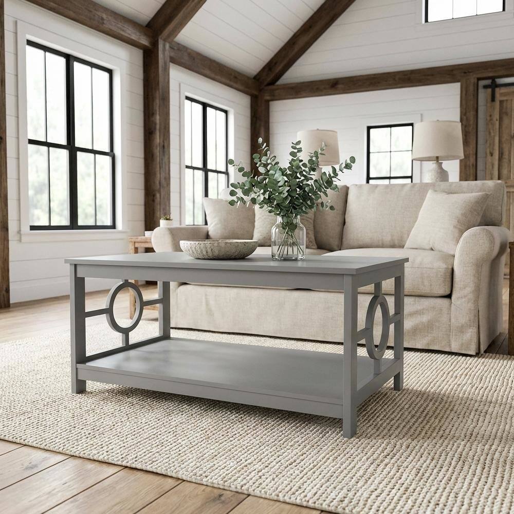 FurniFact Coffee Table with Round Particle Board Top and Melamine ...