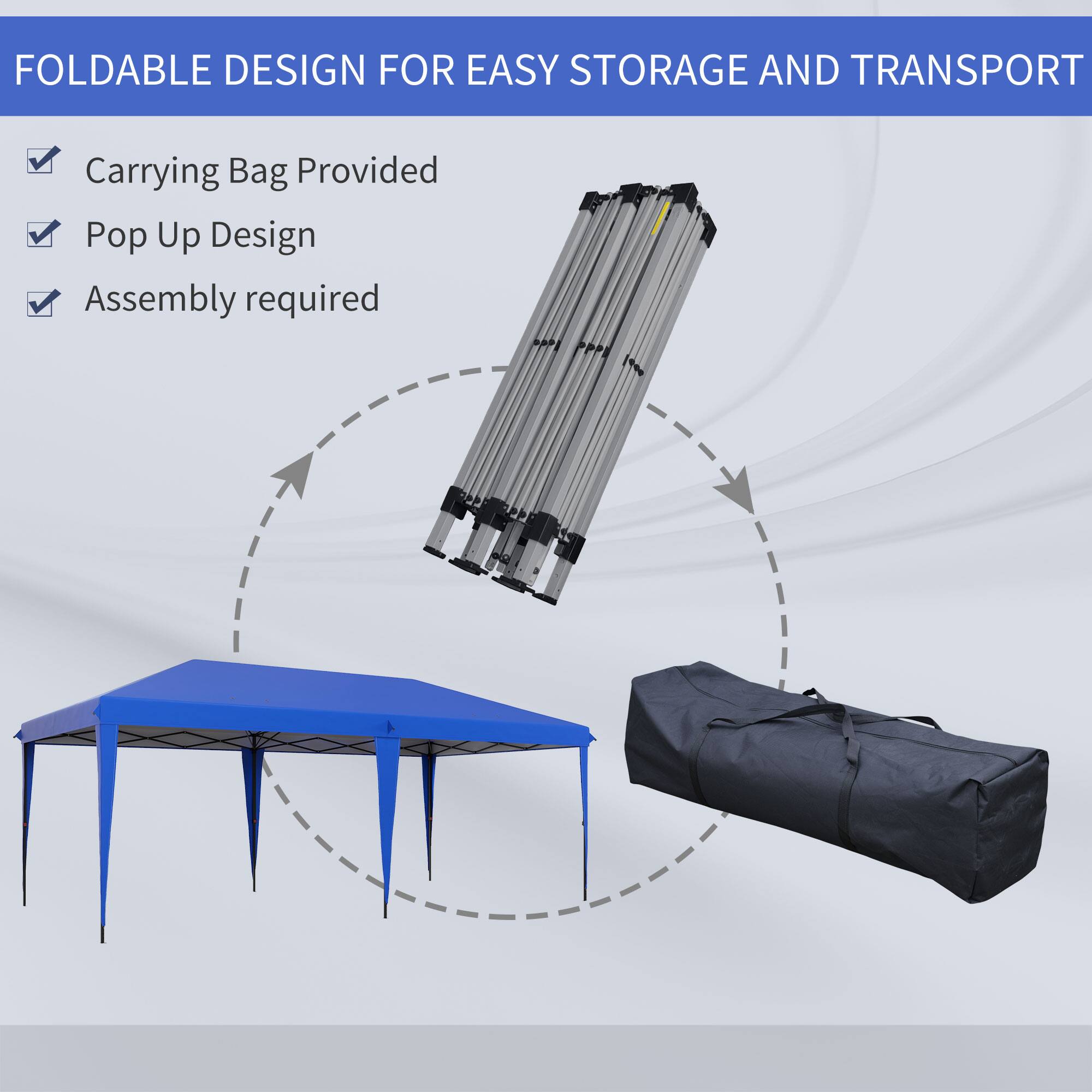 Outsunny 10' x 19.2' Pop Up Canopy Tent, Heavy Duty Tent for Parties ...