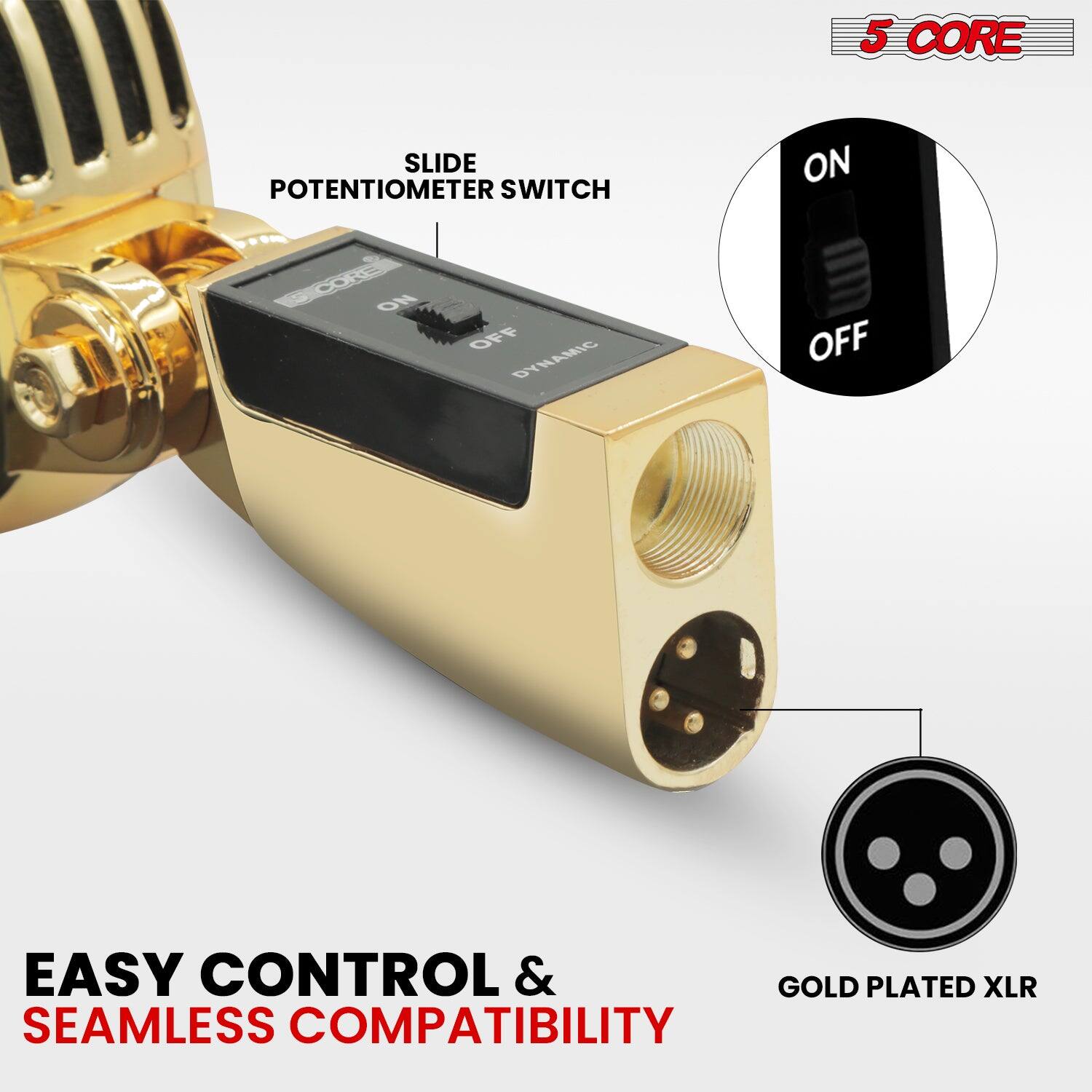 5 CORE 5Core Vintage Microphone Classic Dynamic Professional XLR Studio ...