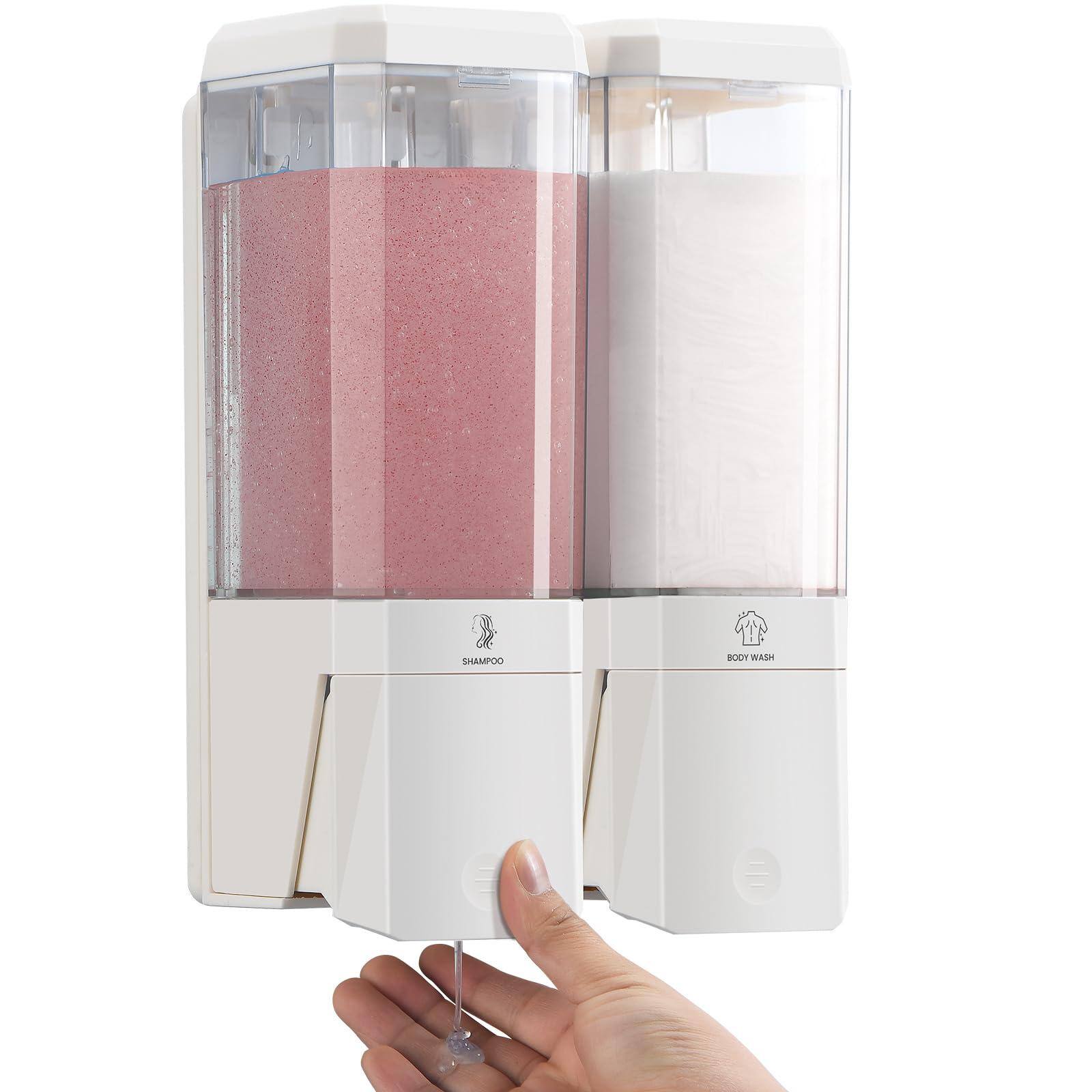Dapper Styles Shampoo And Conditioner Dispenser 3 Ch No Drill For ...