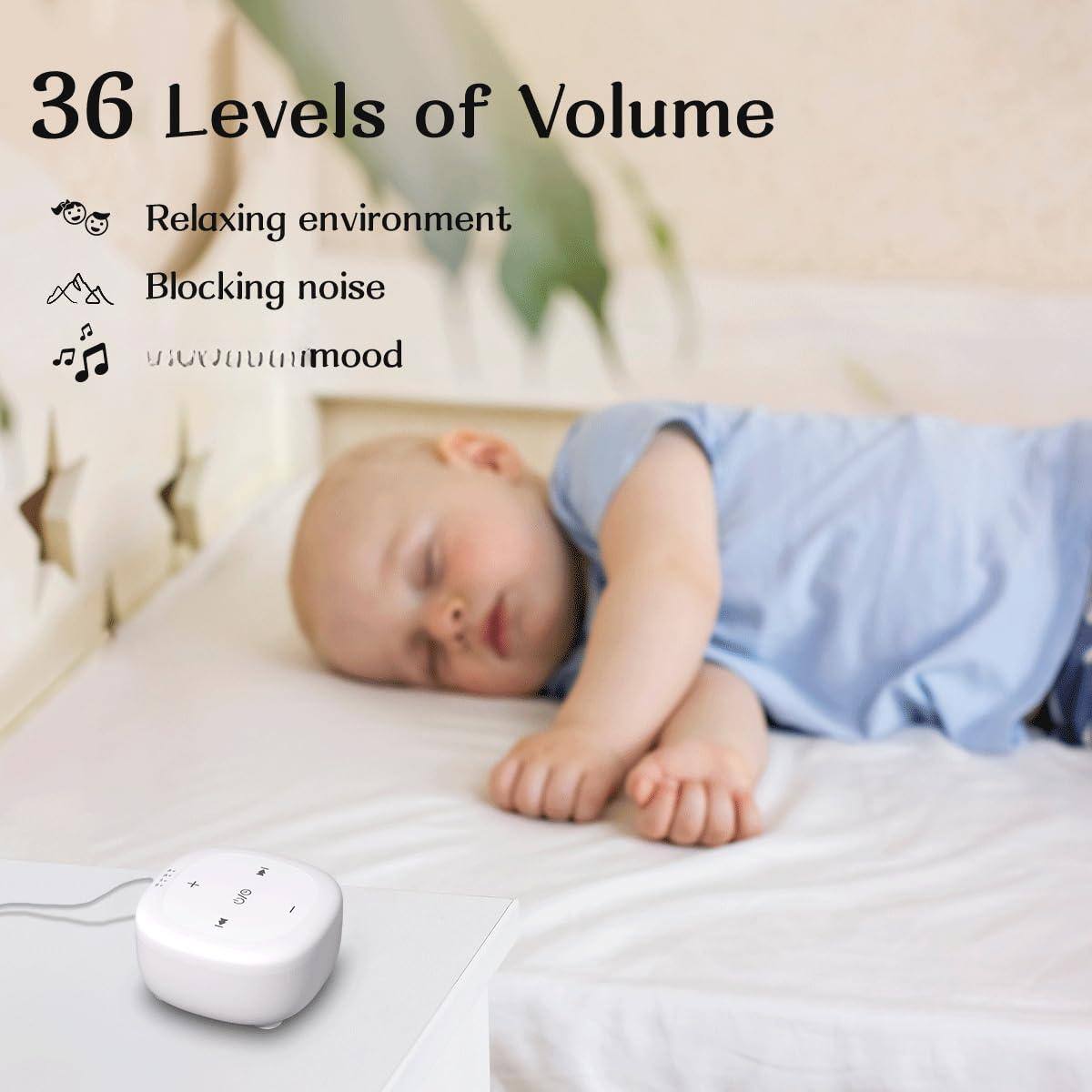 Pacoar Cade Bedroom White Noise Sound Machine With 30 Sounds Brown ...