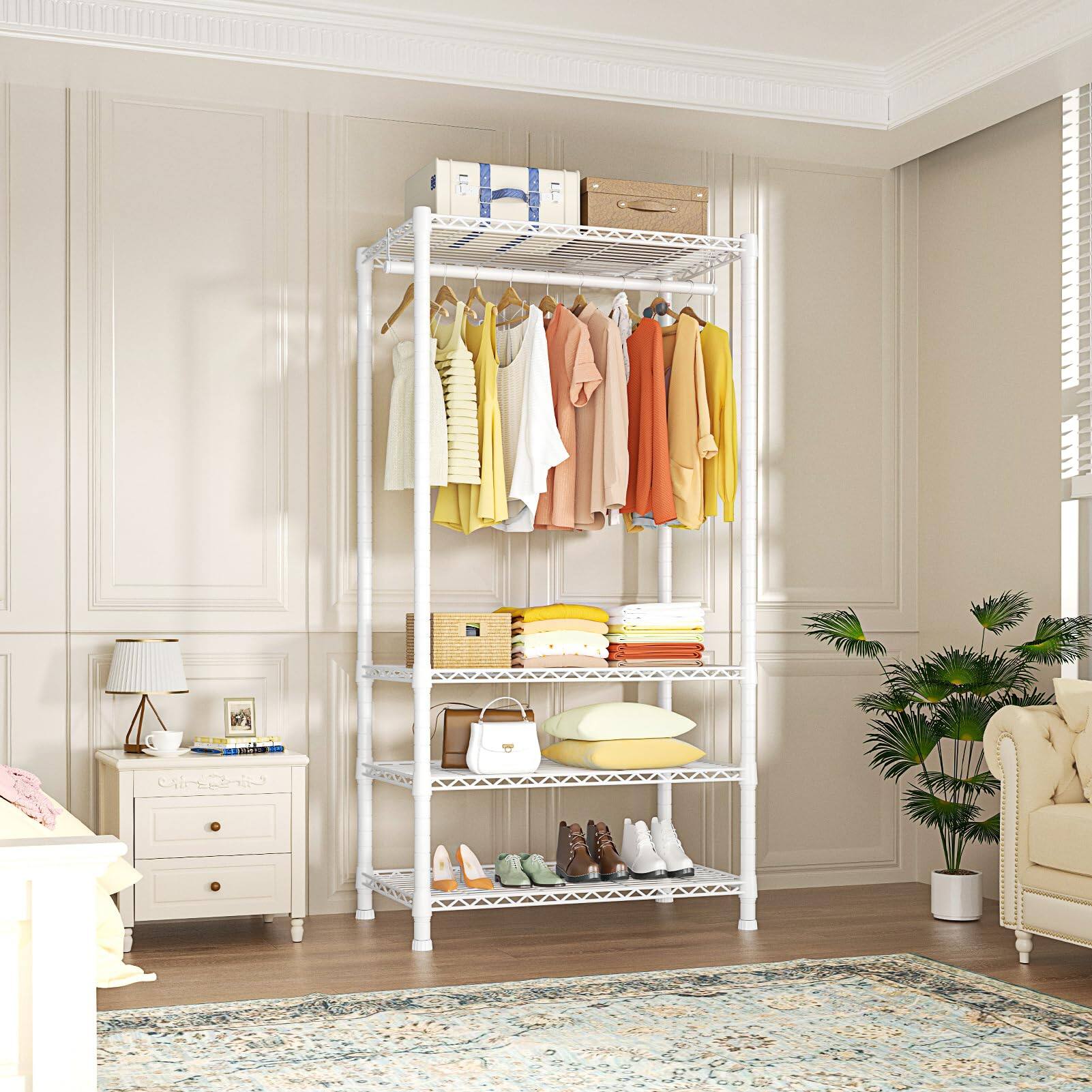 Cedar Assembly Industrial Pipe Clothing Rack Reversible 6 Clothes For ...