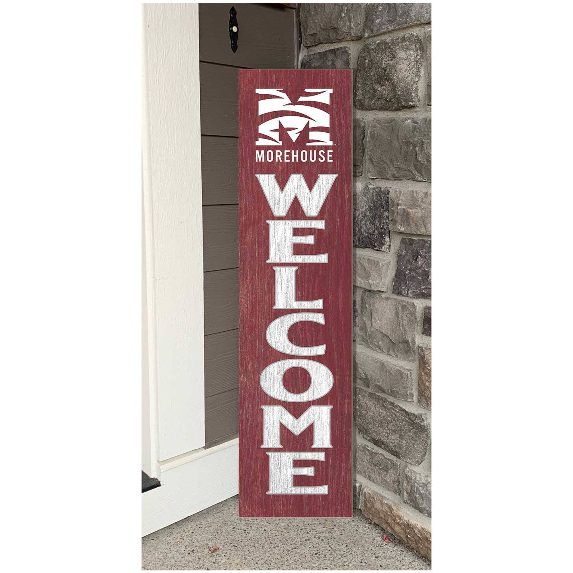 Jardine Morehouse Tigers 12'' x 48'' Welcome Outdoor Leaner Maroon ...