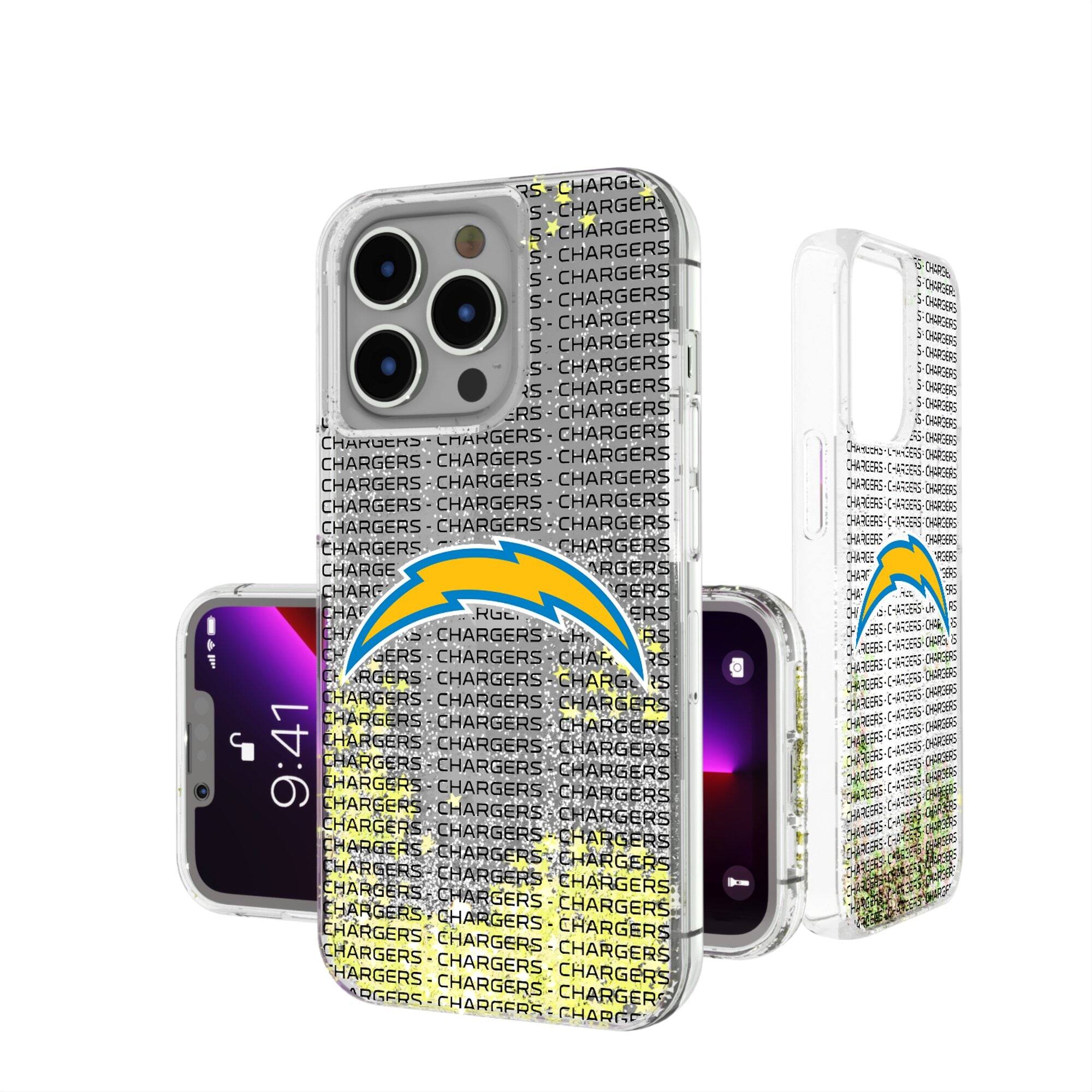 Keyscaper NFL Los Angeles Chargers iPhone Text Backdrop Design Glitter ...