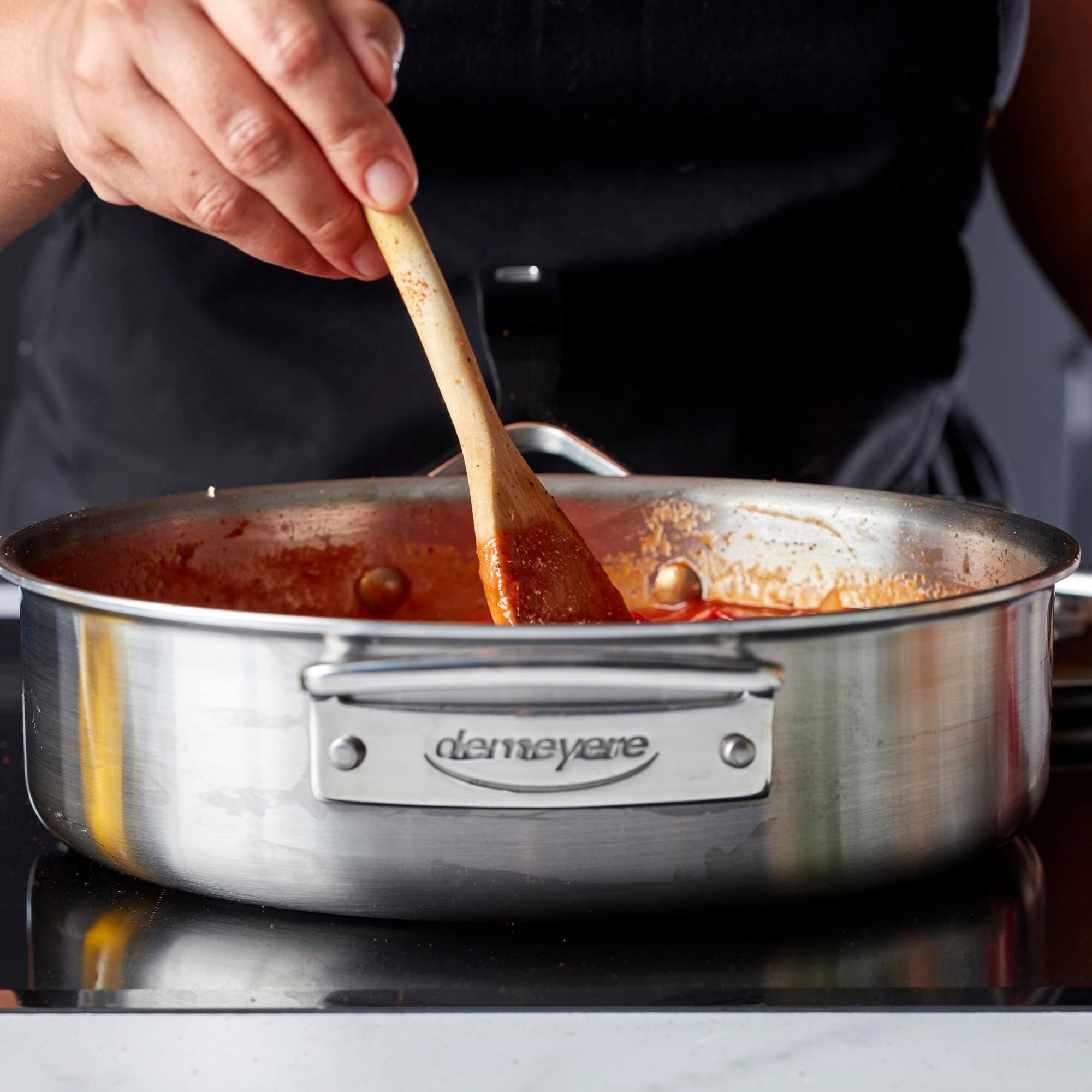 Demeyere Essential 5 ply 3 qt Saute Pan with Lid Stainless Steel 20424A ...