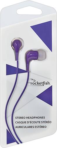 Best Buy: Rocketfish™ Earbud Headphones Purple, Clear RF-EB0214-PR
