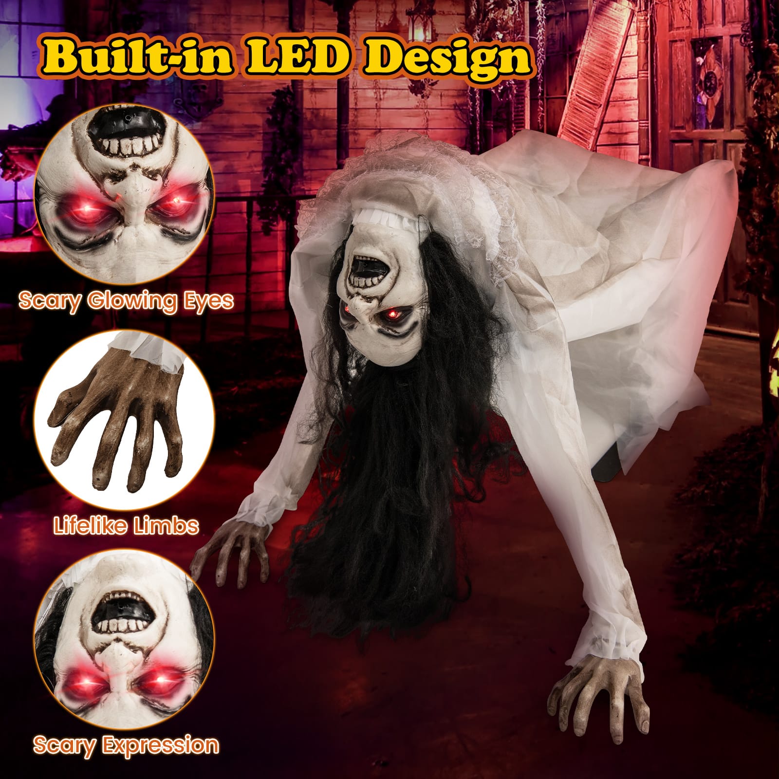 Best Buy: Costway Lighted and Animated Halloween Decoration Animatronic ...