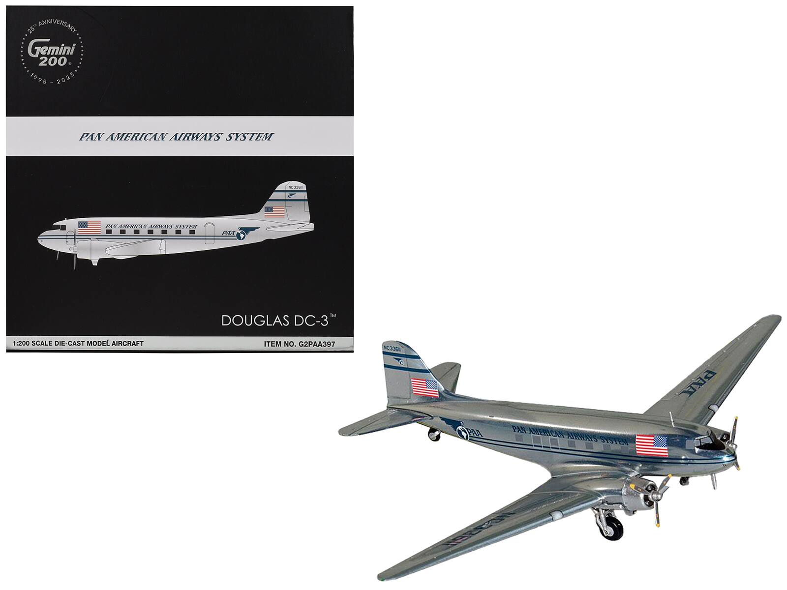 GeminiJets Douglas DC 3 Pan American Airways NC33611 Polished Metal ...