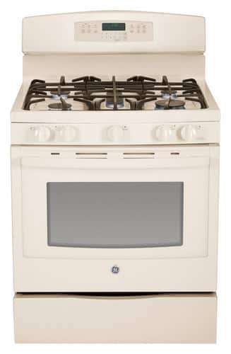Best Buy: GE 30" Self-Cleaning Freestanding Gas Convection Range Bisque ...