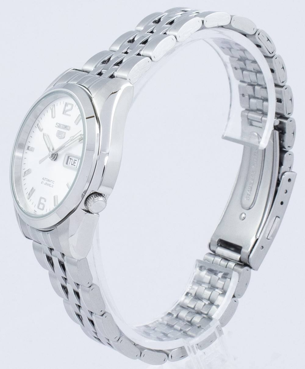 Seiko 5 Automatic SNK385K1 Men's Watch Stainless Steel White Dial 30M ...