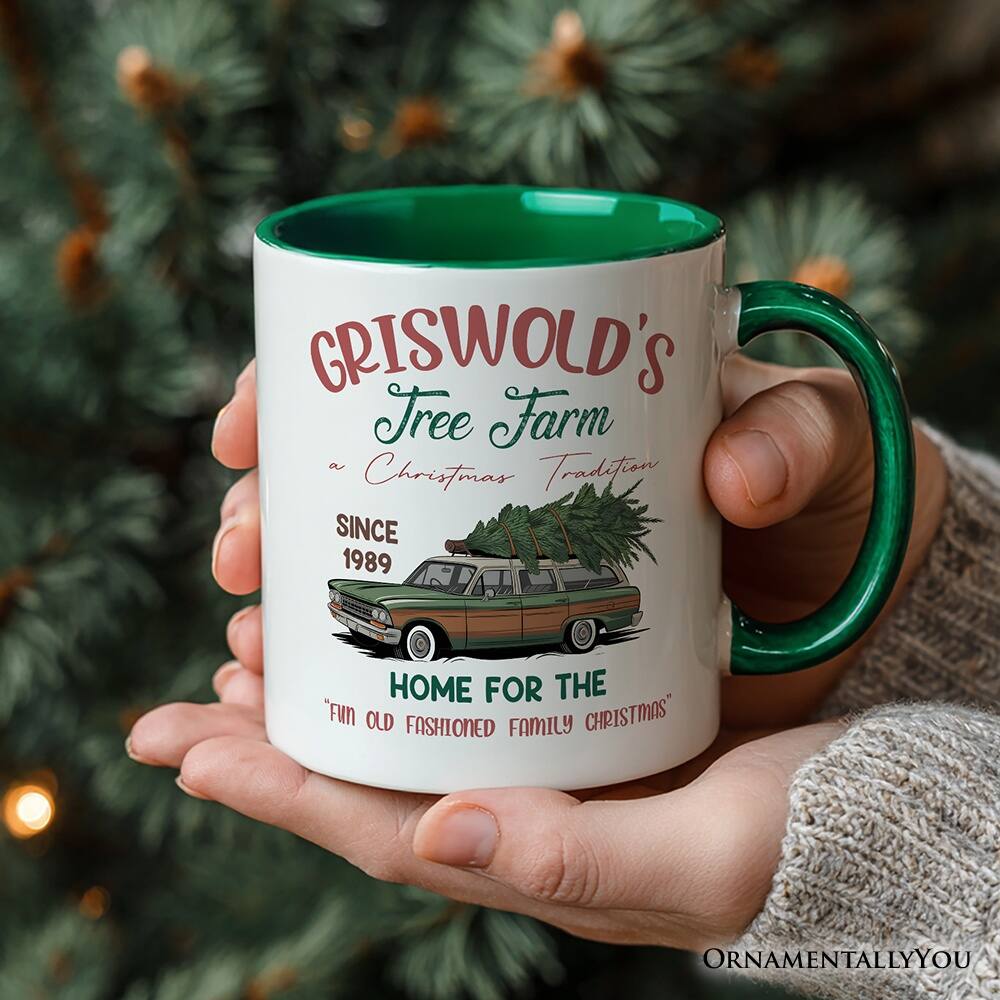 OrnamentallyYou Griswold’s Tree Farm Mug, Retro Family Christmas ...