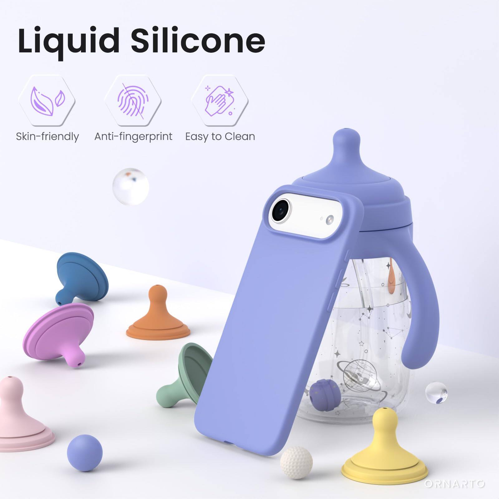 Ornarto Designed for iPhone Air Case 6.5", Liquid Silicone Soft Gel ...