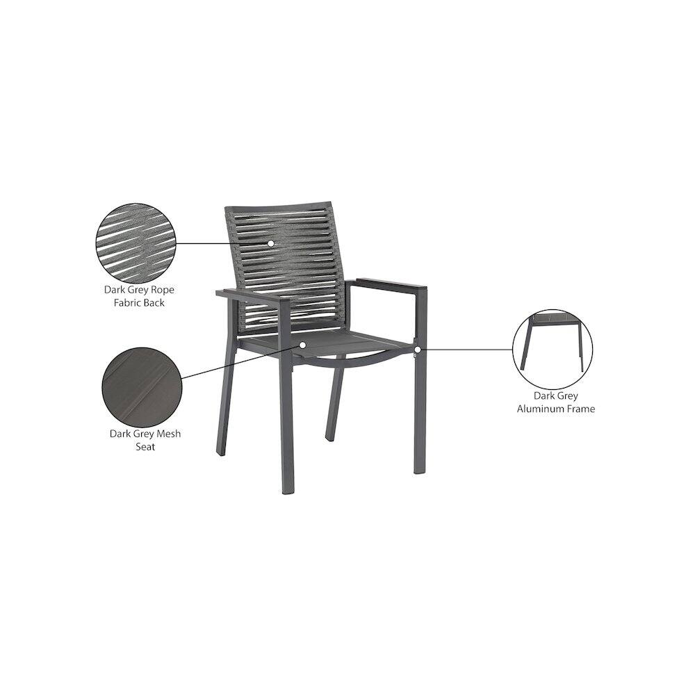 Meridian Furniture Maldives Outdoor Patio Dining Arm Chair, Set of 2 ...