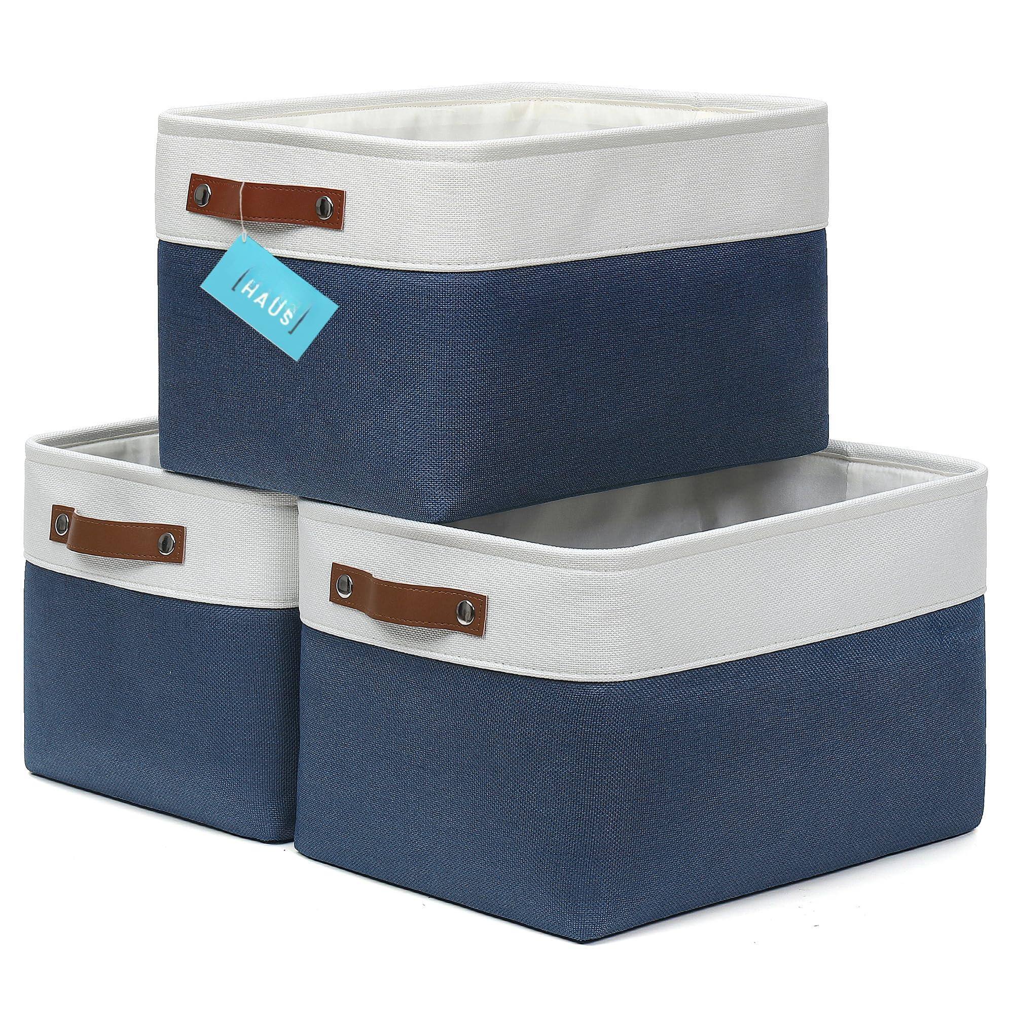 Dapper Styles Fabric Storage Baskets For Shelves 15x11in Closet Bins ...