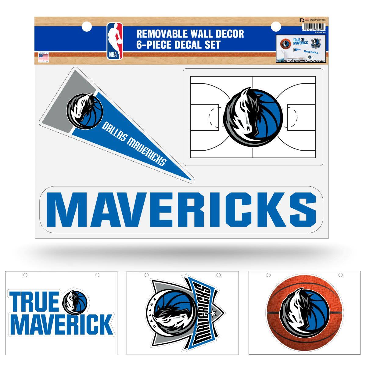Rico Industries Dallas Mavericks Basketball Set of 6 Removable Wall ...