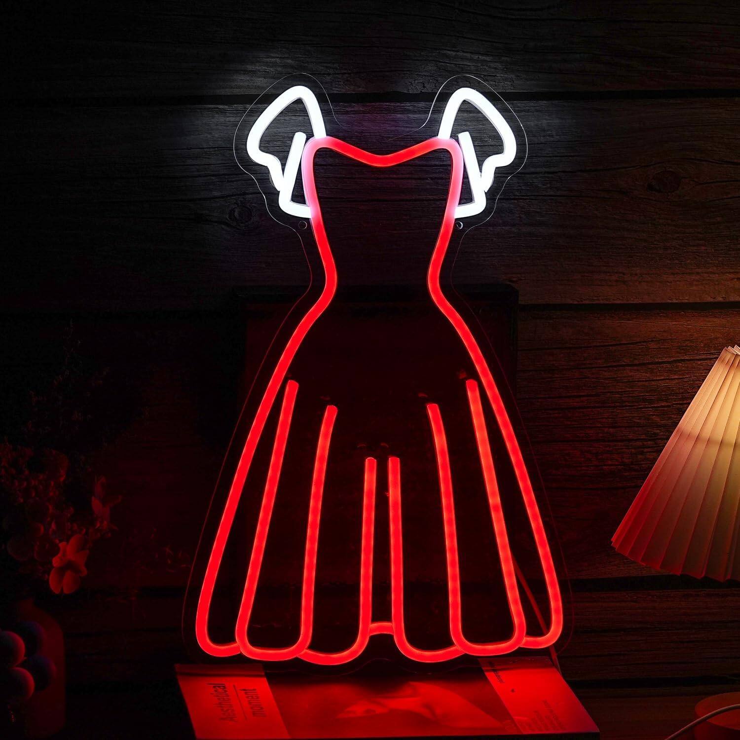 Auledio Neon LED Skirt Lights Sign for Wall Decor Dimmable, Fitting ...