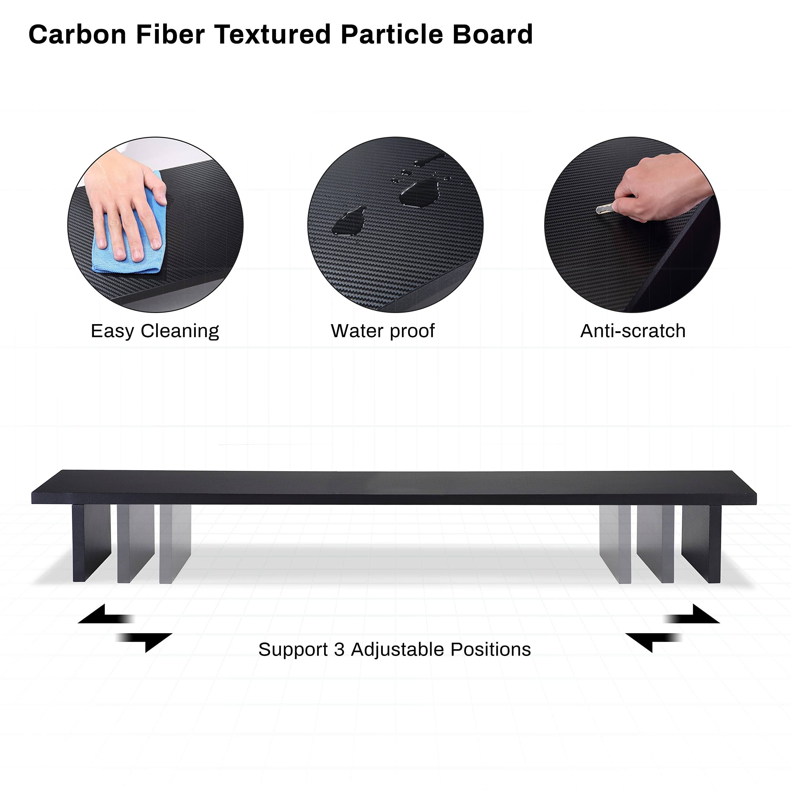 Cedar Assembly Dual Monitor Stand Adjustable Riser Carbon Fiber ...