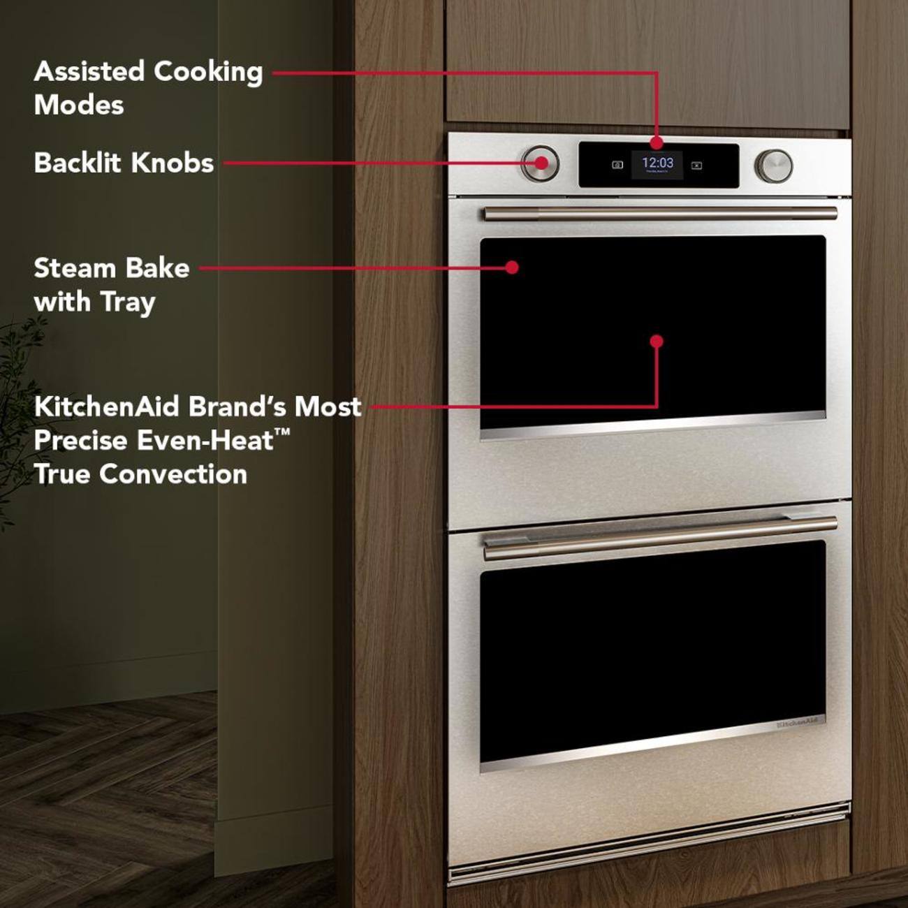 KitchenAid 30" Smart Built In Electric Double Wall Oven with Assisted ...