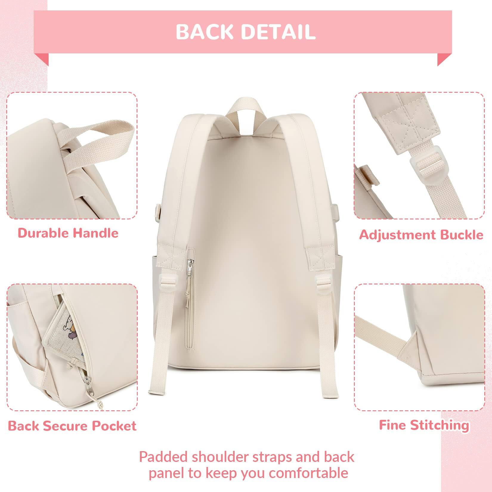 Pacoar Cade Casual School Bookbag Travel Backpack For Teen 048 beige ...